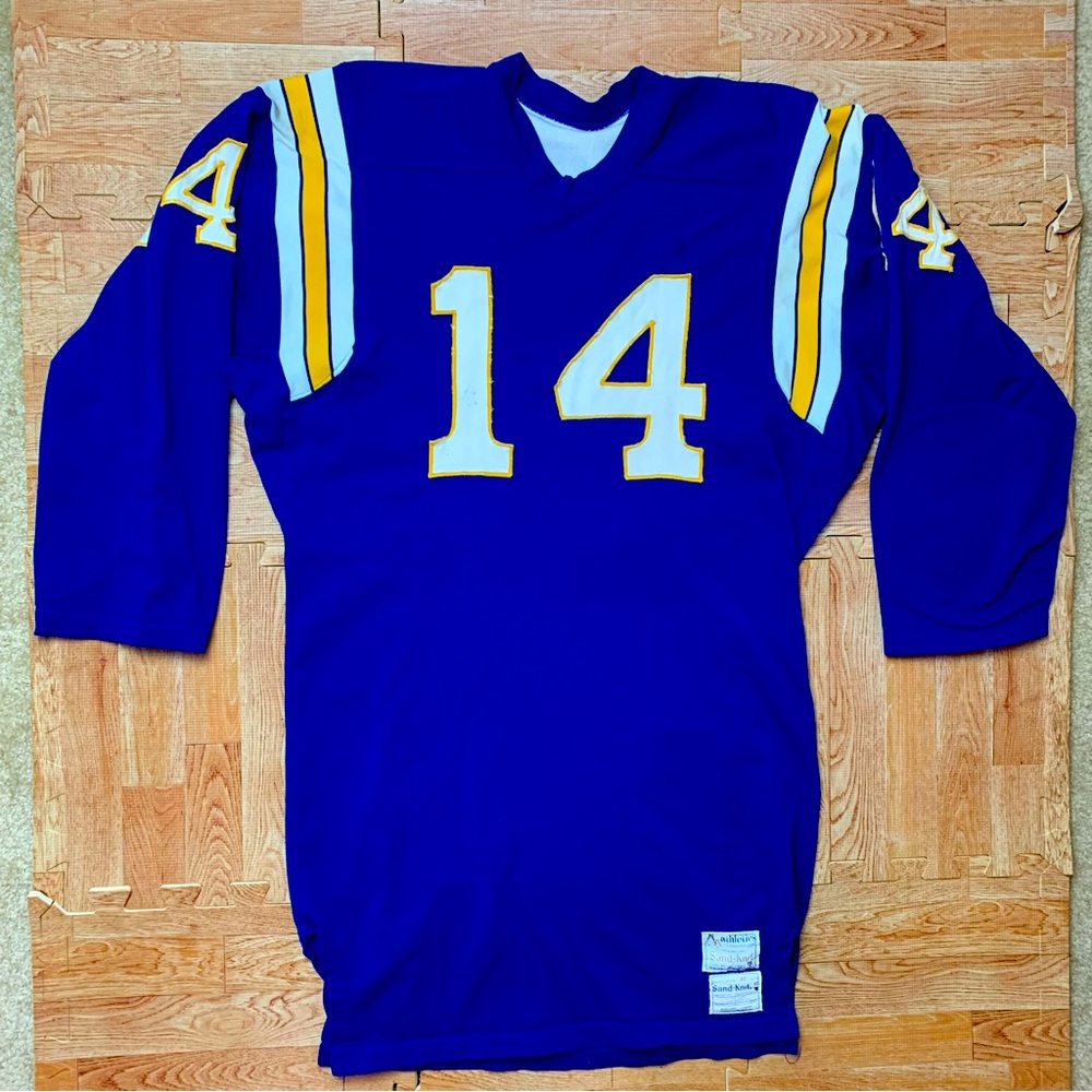 Vintage Medalist Sand Knit Football Jersey #14 Blue S… - Gem